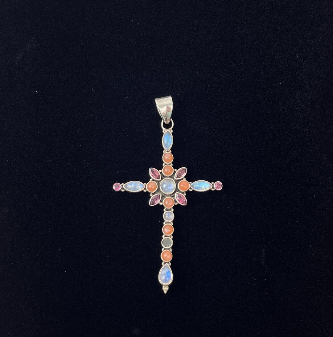 Nicky Butler Sterling Silver Multi-gemstone Cross Pendant - Etsy