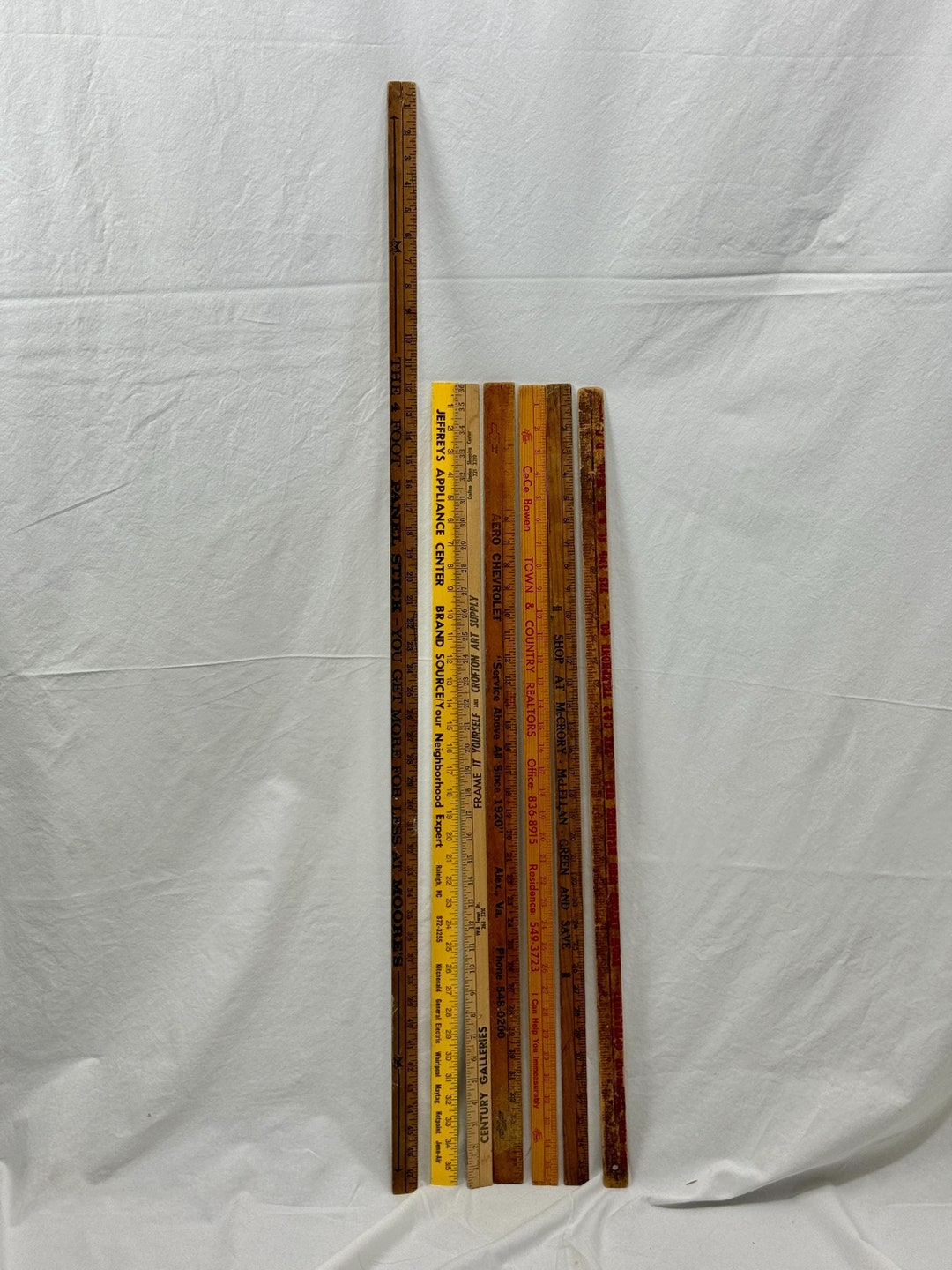 Vintage Lot of 7 Promotional Yardsticks / Mccrory Mcclellan and Green ...