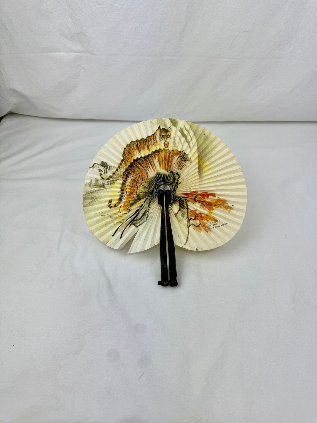 Antique Asian Paper Fan / Asian Tigers / Folding Handheld Fan - Etsy