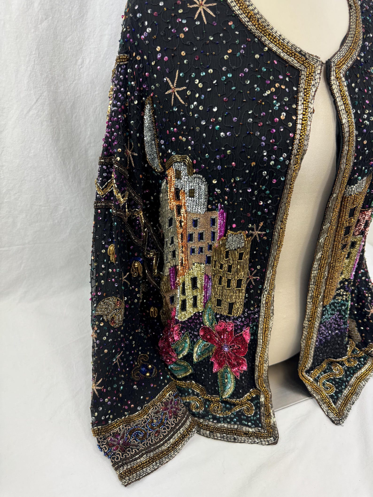 Vintage Beaded Silk Evening Jacket: 1980s Arabian Nights Design - Etsy