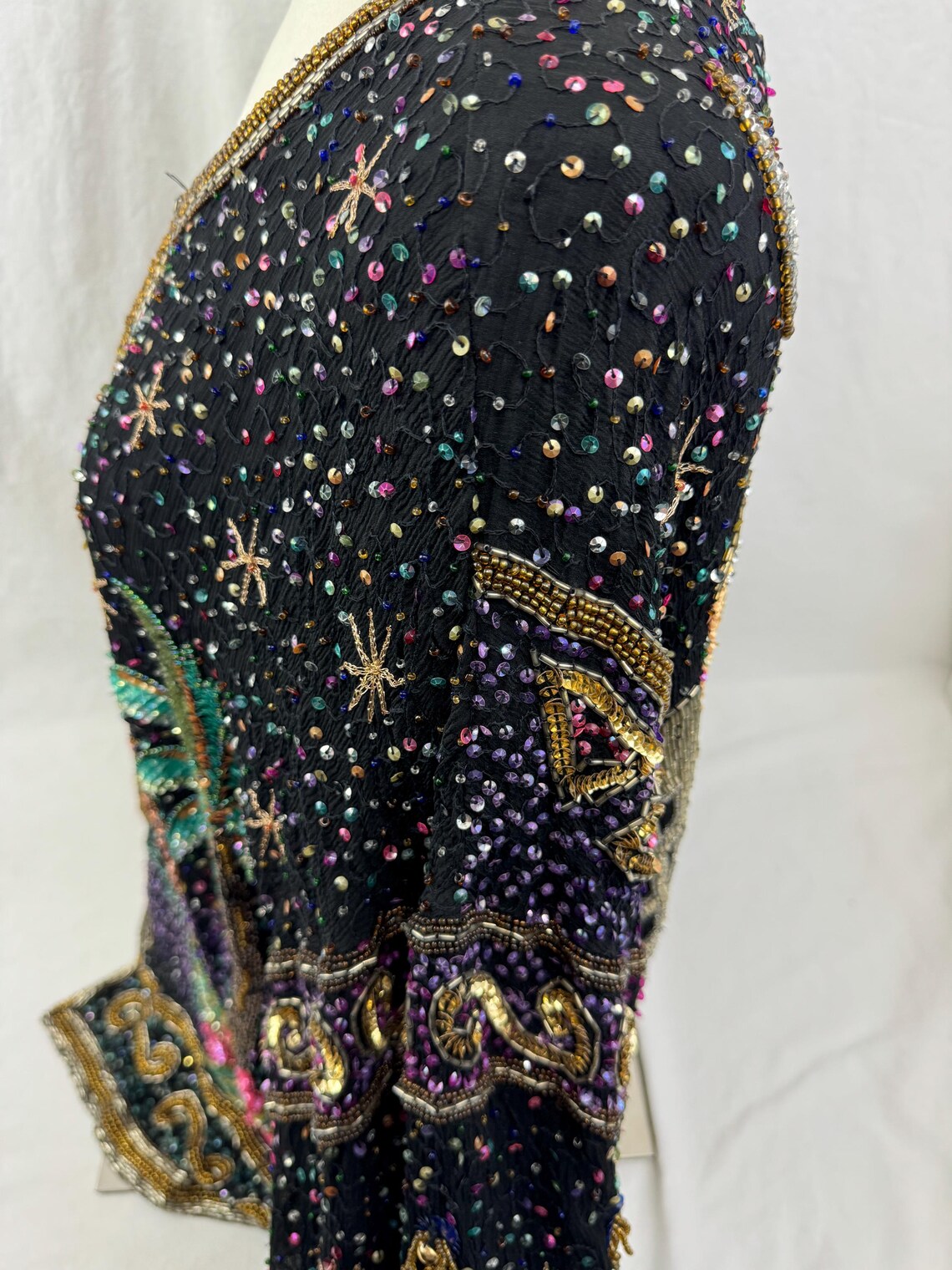 Vintage Beaded Silk Evening Jacket: 1980s Arabian Nights Design - Etsy