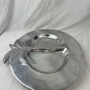 Divided Metal Palm Tree Serving Platter / Appetizer Tray / Hors D ...