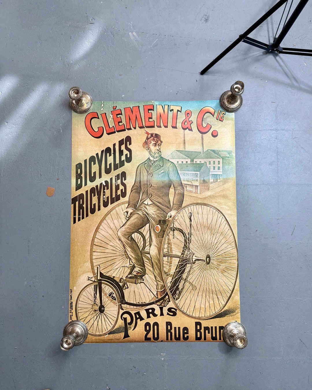 1975 Reproduction Clement Cycles Advertisement Poster / French Bicycle ...