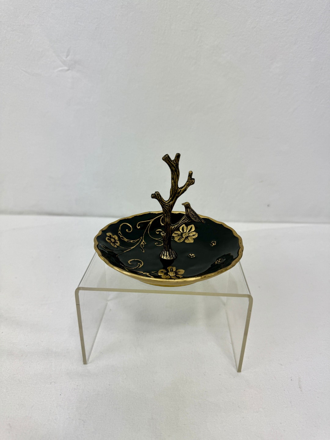 Cynthia Rowley Black Enamel Jewelry Dish / New With Tags / Ring Holder ...