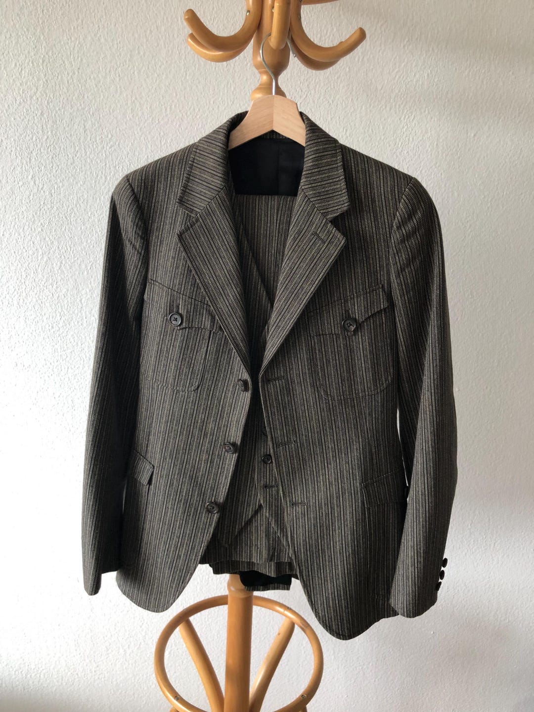 Vintage 3 Piece Suit | SJC Simon James Cathcart | Brown Pinstripe | 36 ...