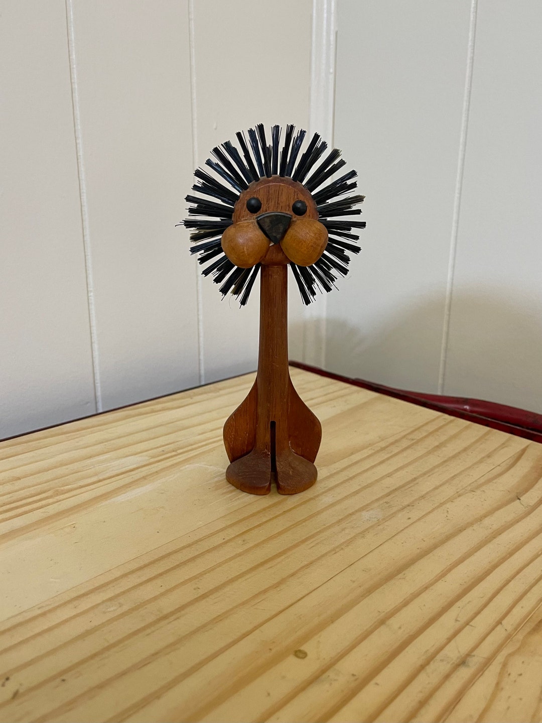 Danish Teak Lion Figurine by Gunnar Florning for Laurids Lonborg ...