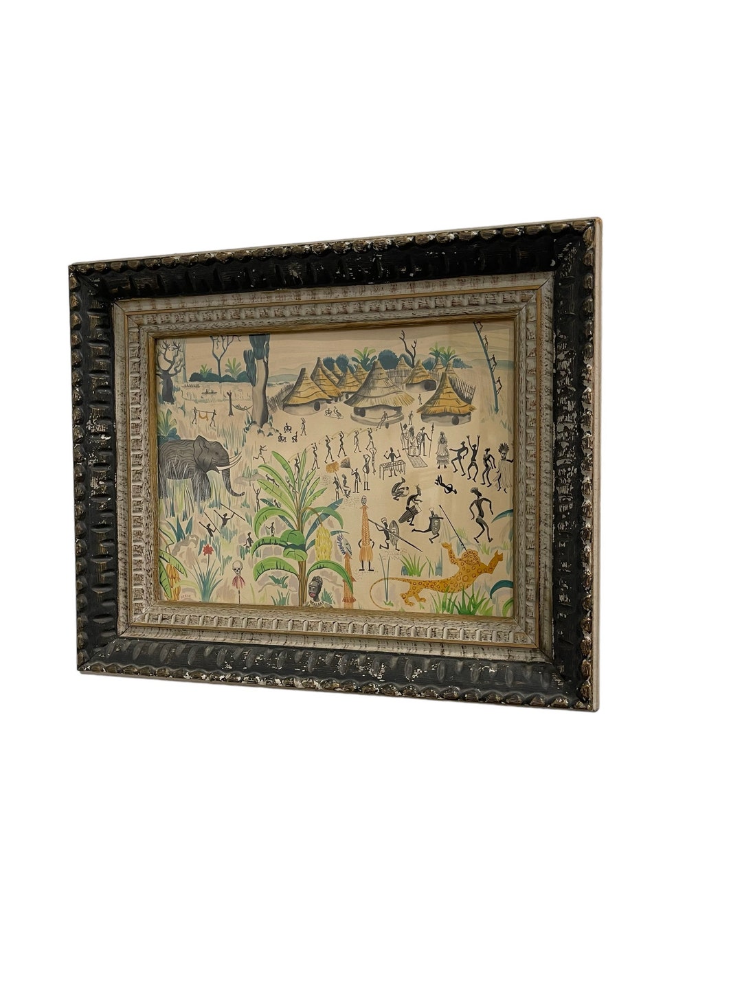 Fabulous 1950s Tribal Watercolor by George Reese. FREE - Etsy