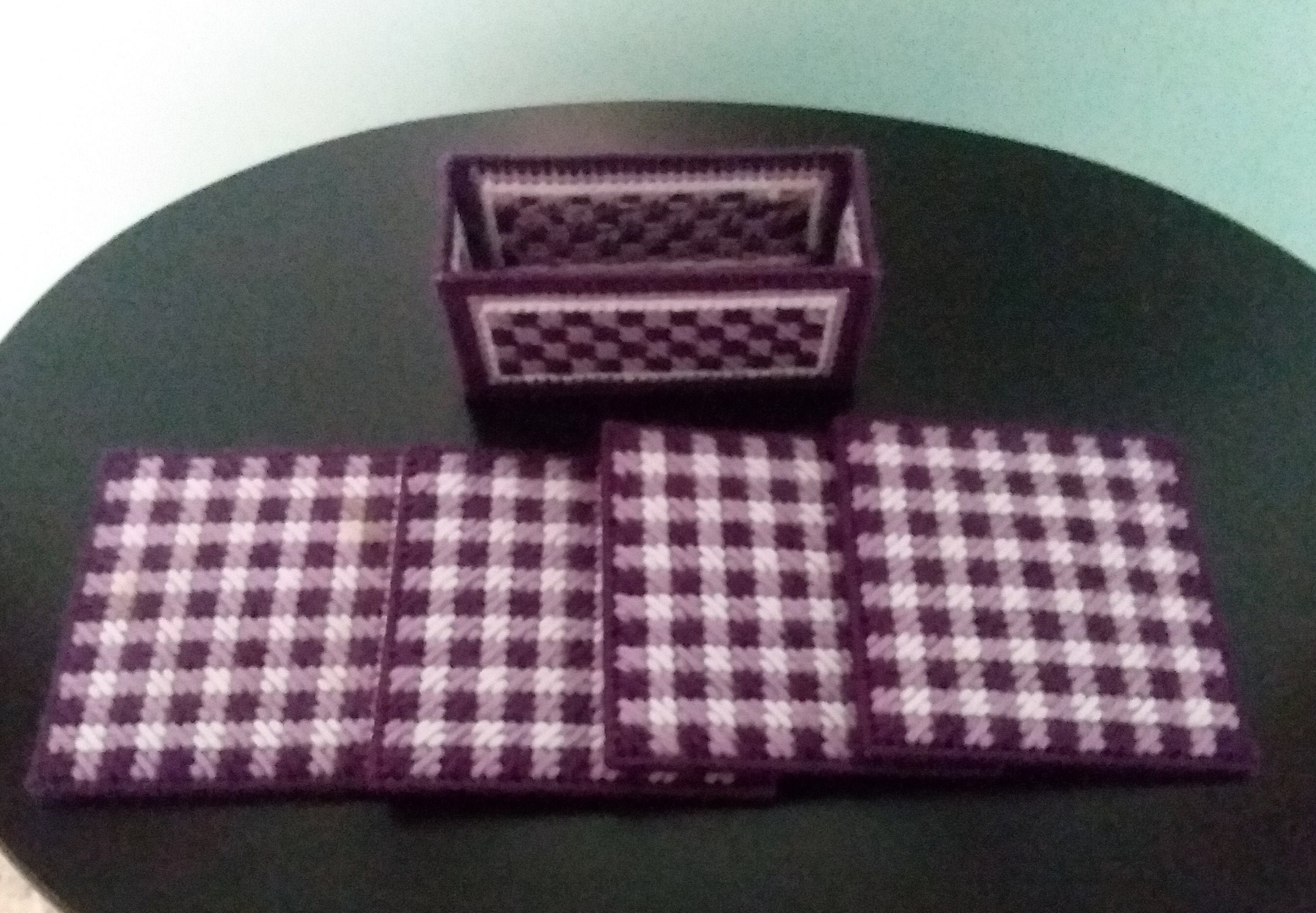 Gingham Coasters - Etsy