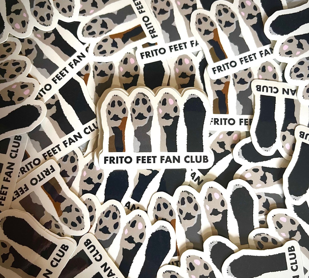 Vinyl “ Frito Feet Fan Club” Dog Paw Mini Sticker | Puppy Paws - Etsy