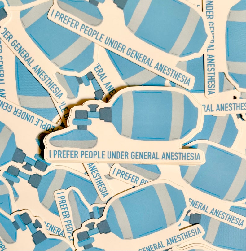 I Prefer People Under General Anesthesia Sticker | Surgery Operating ...