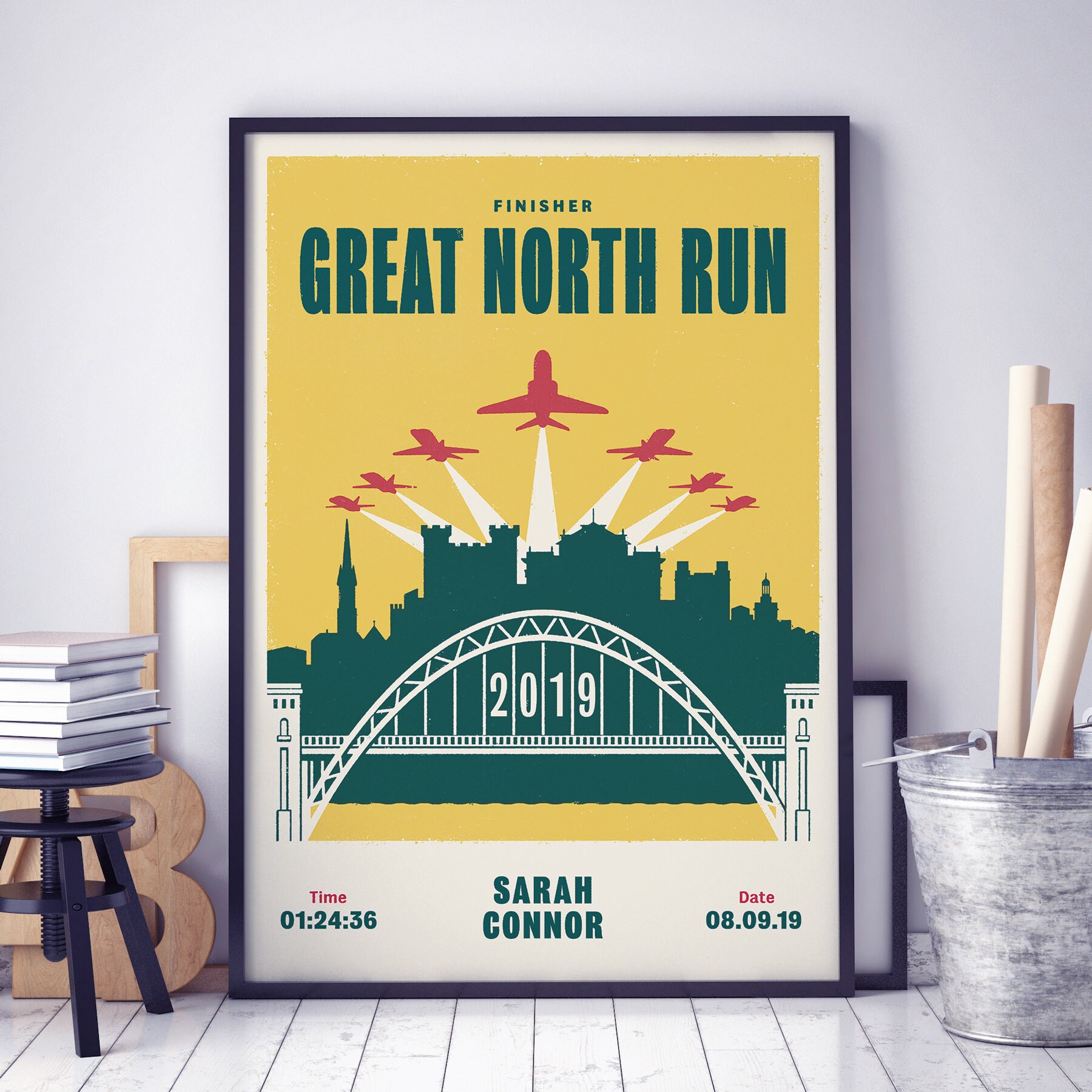Great North Run Personalised Print frame not included gift | Etsy