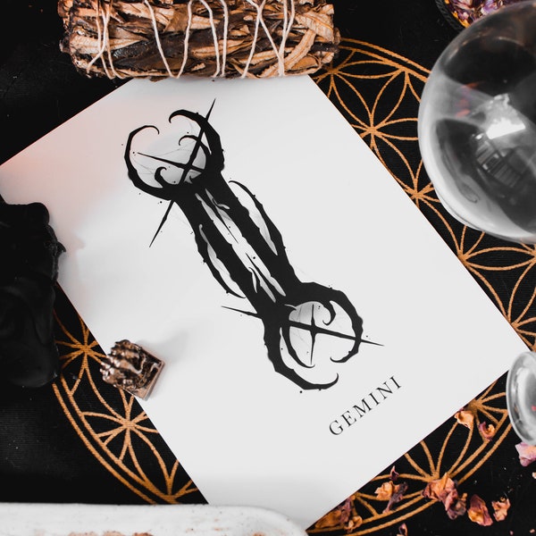Gothic Gemini Wall Art - Etsy