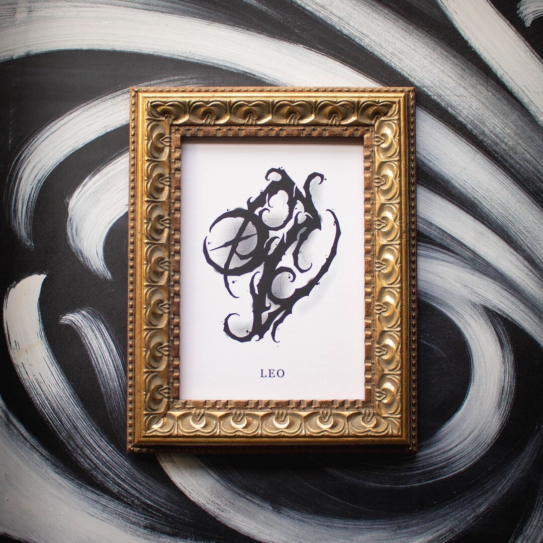 Leo Zodiac Sign - Gothic Home Decor - Dark Academia Wall Art - Goth ...