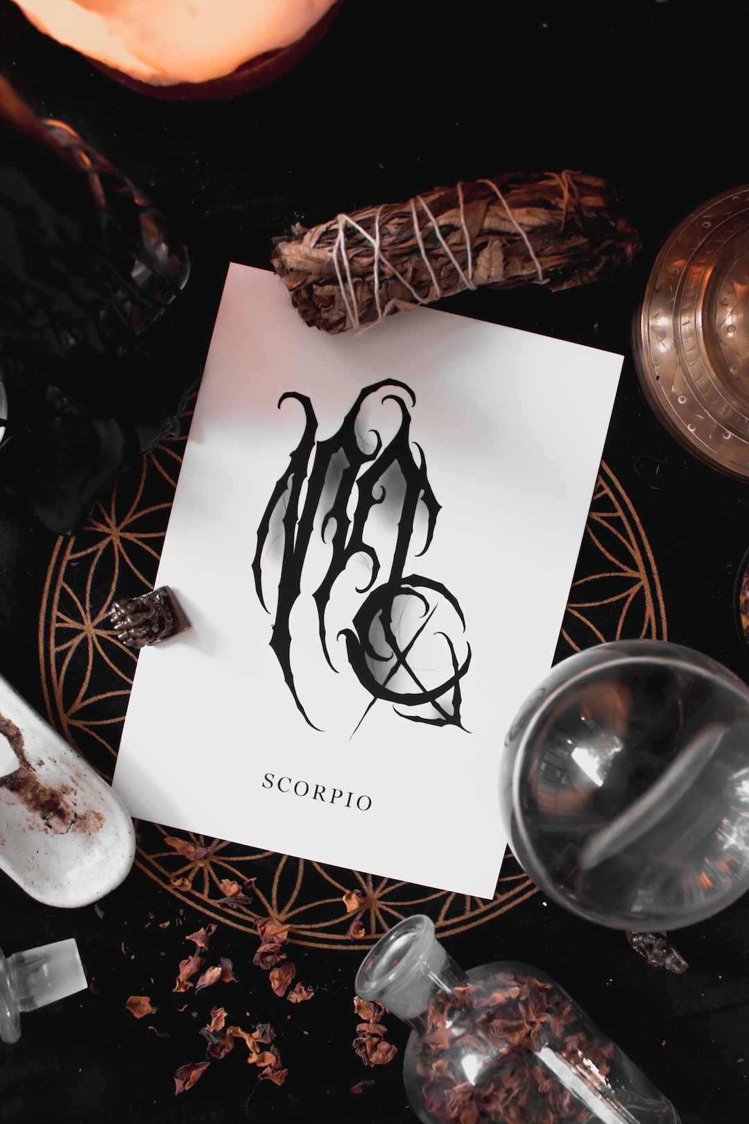 Scorpio Zodiac Art Print, Gothic Home Decor, Zodiac Birthday, Scorpio ...