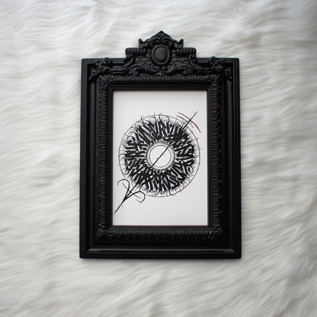 Witchy Decor, Gothic Home, Goth Art Print, Moon Drawing, Dark Home ...