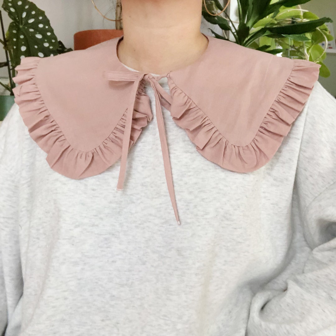 Dusty Pink Cotton Frill Collar: Detachable Oversized Layering Collar - Etsy