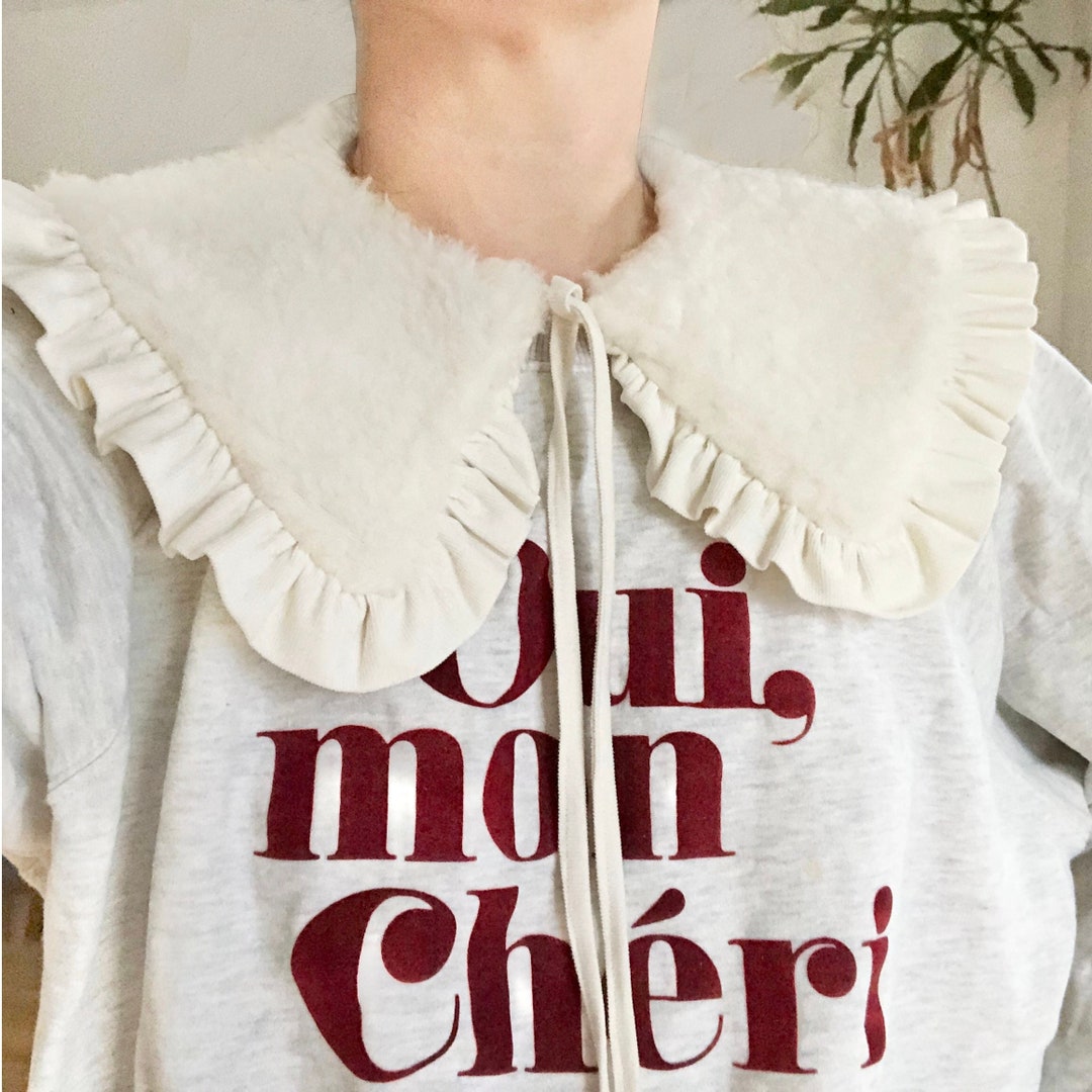 Oversized Cream Sherpa Frill Collar: Detachable Layering Collar - Etsy