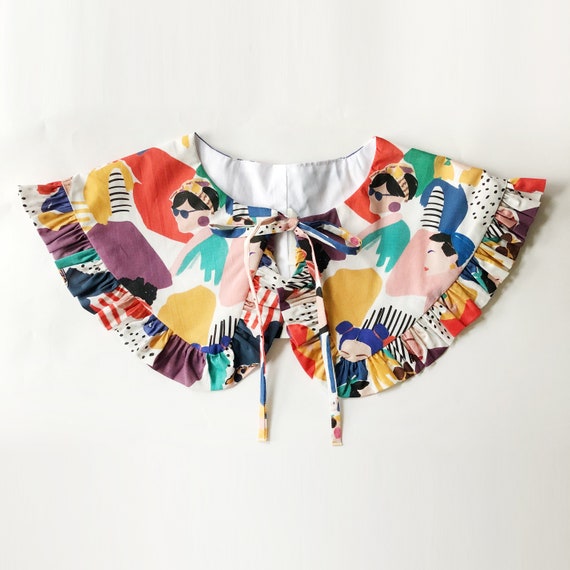Print Cotton Removable Collar Frill Collar Detachable Frill | Etsy