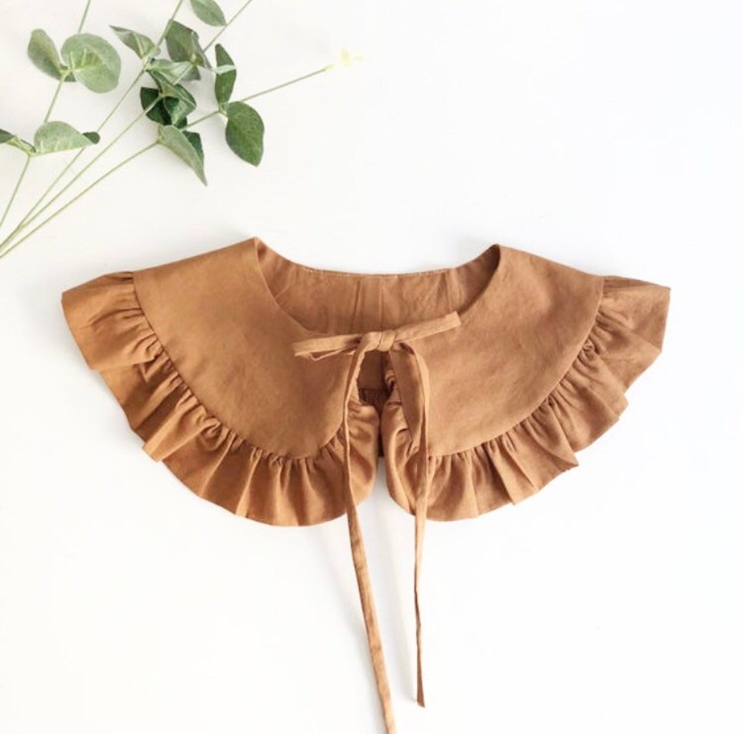 Tan Cotton Frill Collar: Detachable Oversized Layering Collar - Etsy