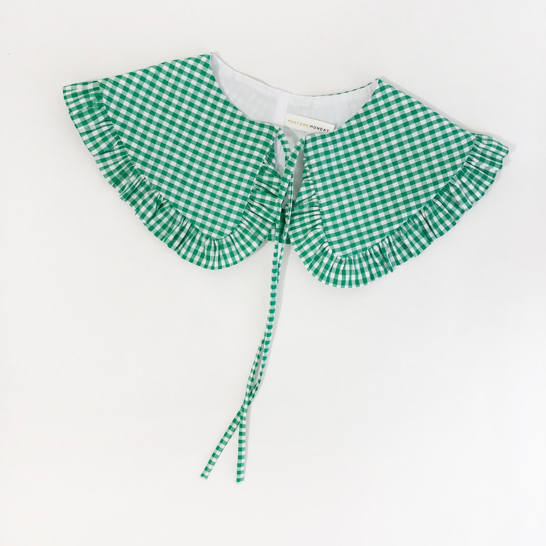 Green Gingham Frill Removable Collar: Cotton Layering Collar - Etsy