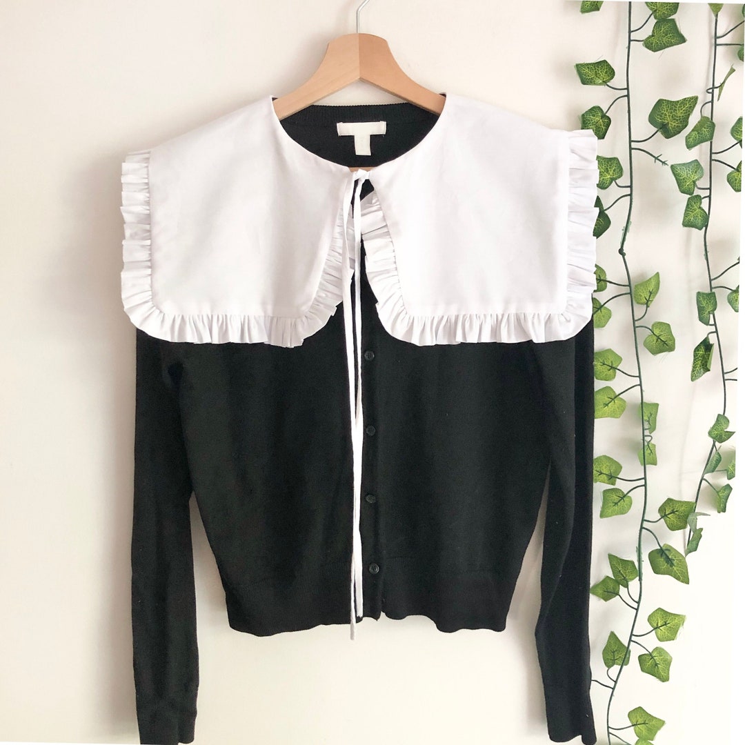 White Cotton Detachable Collar, Statement Collar, Frill Collar ...
