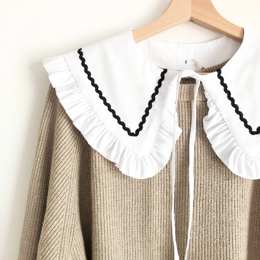 Detachable White Collar, Ric Rac Collar, Frill Collar, Detachable Frill ...