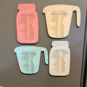 Kitchen Measurement Conversion Magnets, Kitchen Decor, Refrigerator ...