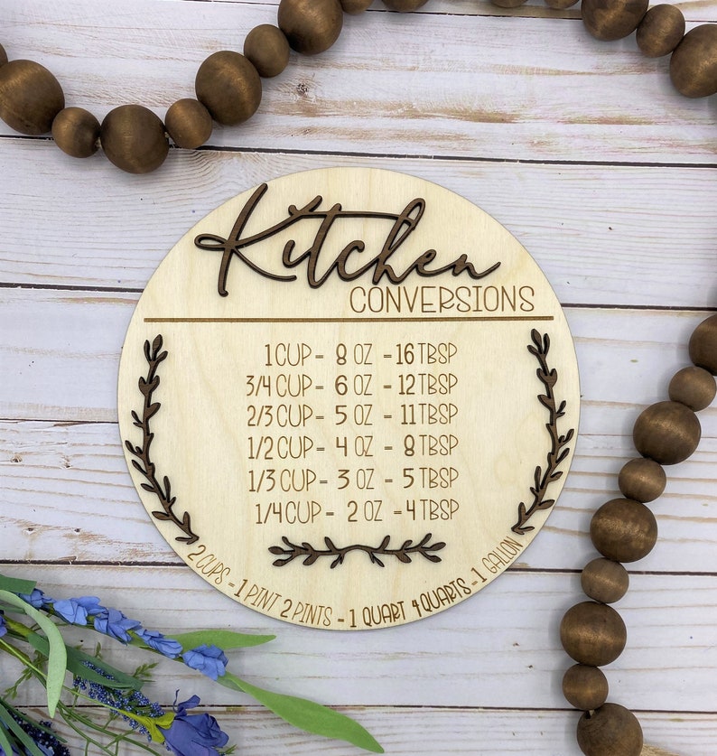 Kitchen Measurement Sign Kitchen Decor Conversion Chart | Etsy