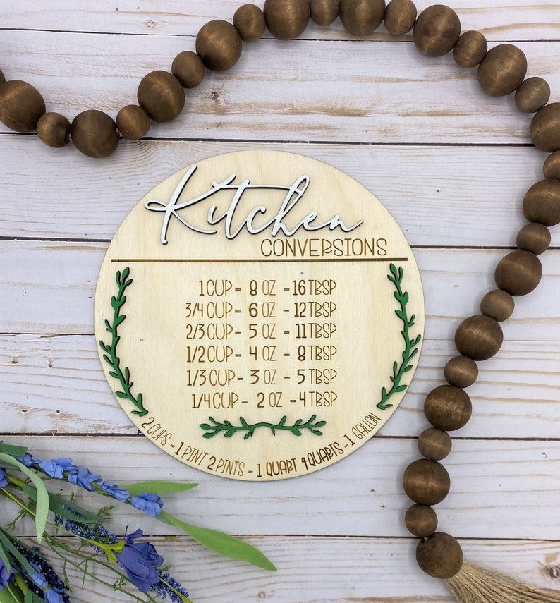 Kitchen Measurement Sign Kitchen Decor Conversion Chart | Etsy