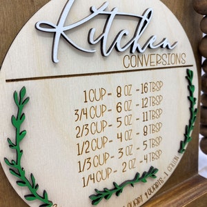 Kitchen Measurement Sign, Kitchen Decor, Conversion Chart, Recipe Cheat ...