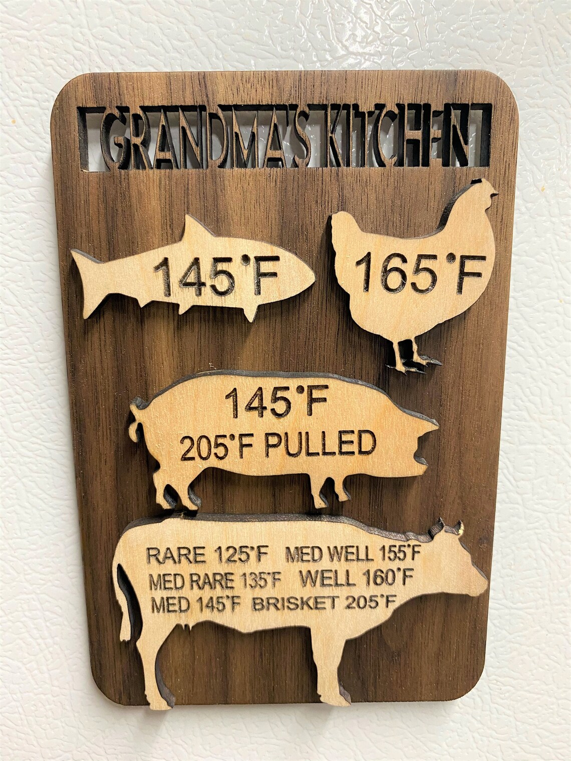 Meat Temperature Magnet Farm Animals Farm House Engraved - Etsy