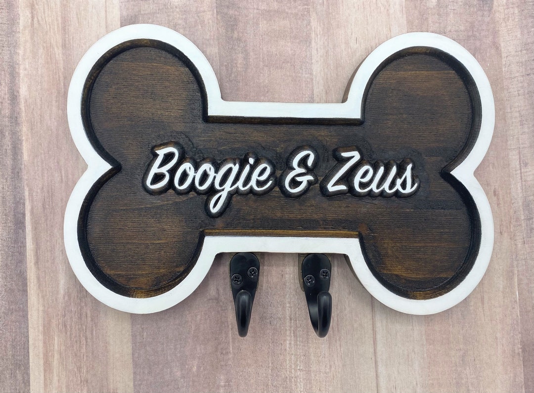 Dog Leash Holder, Dog Sign, Personalized Dog Sign, Wall Hanging, Dog ...