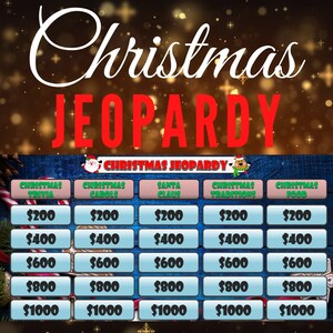 Christmas Jeopardy With Scoreboard Fun Christmas Trivia Powerpoint Game ...