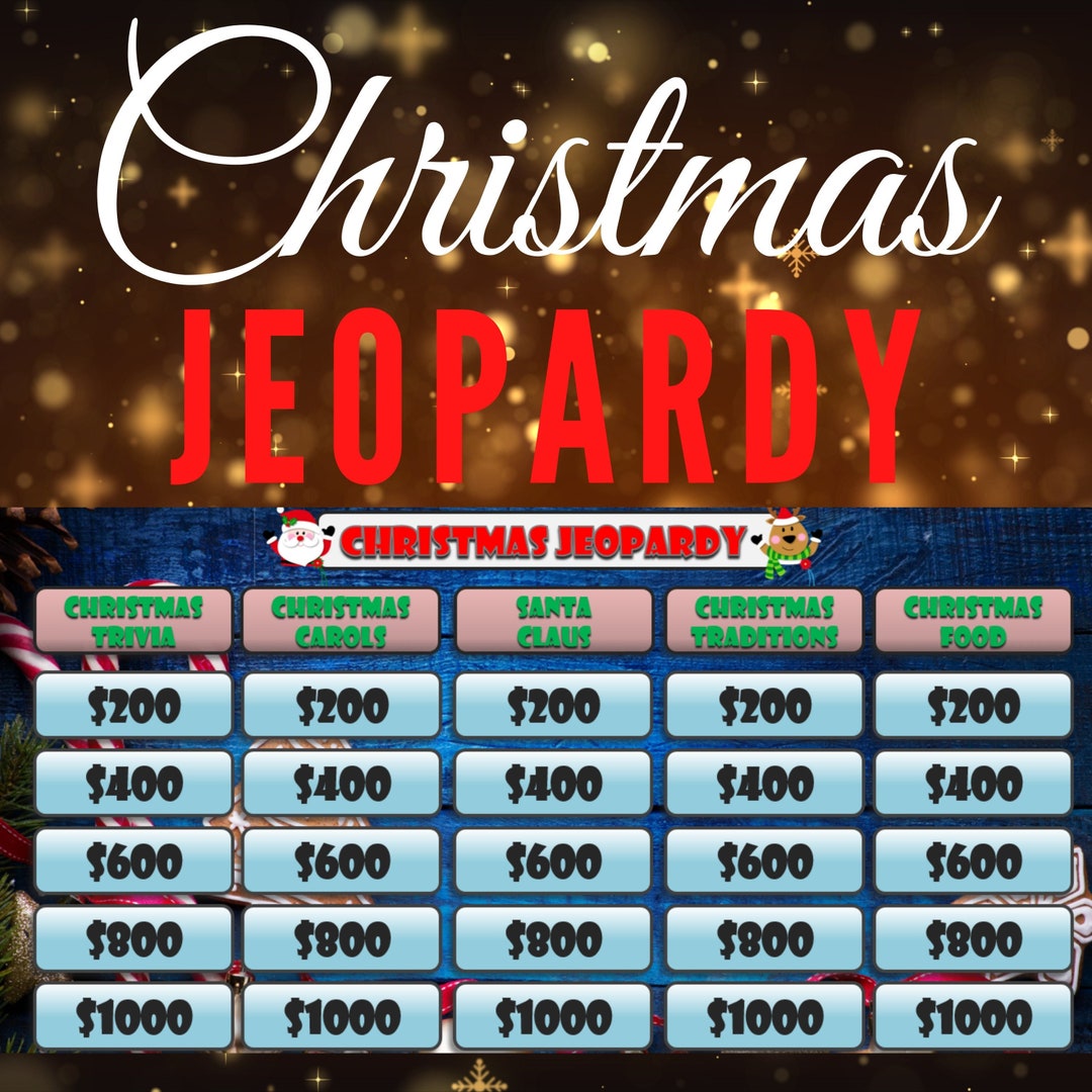 Virtual Holiday Party Games Christmas Jeopardy With Scoreboard Fun ...