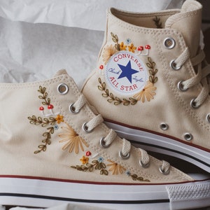 Mushroom Floral Embroidered Converse Pattern PDF | DIY Download Shoe ...