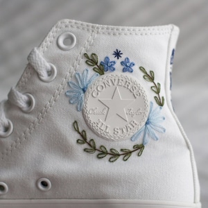 Blue Floral Embroidered Converse Pattern PDF | DIY Download Shoe ...