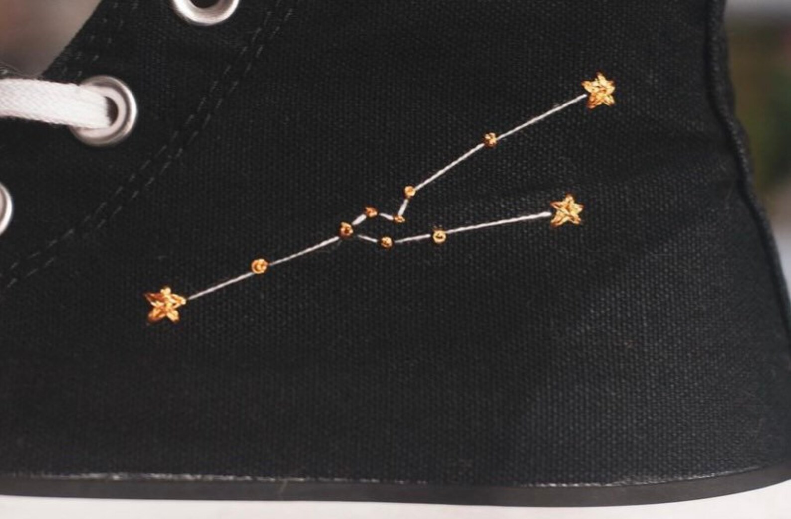 Zodiac Space Galaxy Embroidered Converse High Top Shoes - Etsy