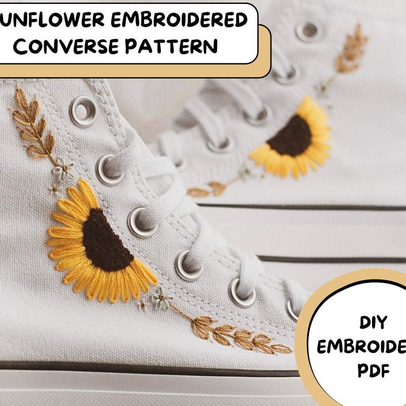 Embroidered Converse - Etsy