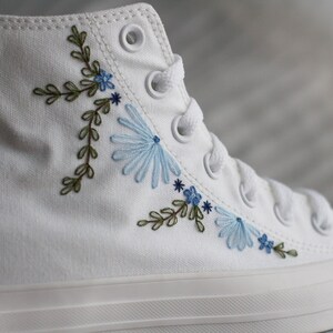 Blue Floral Embroidered Converse Pattern PDF | DIY Download Shoe ...