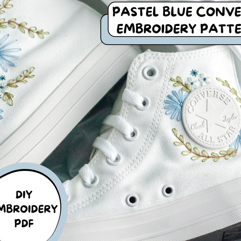 Embroidered Converse - Etsy