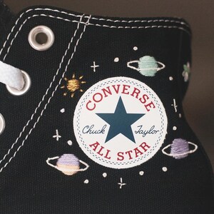 Zodiac Space Galaxy Embroidered Converse High Top Shoes Custom ...