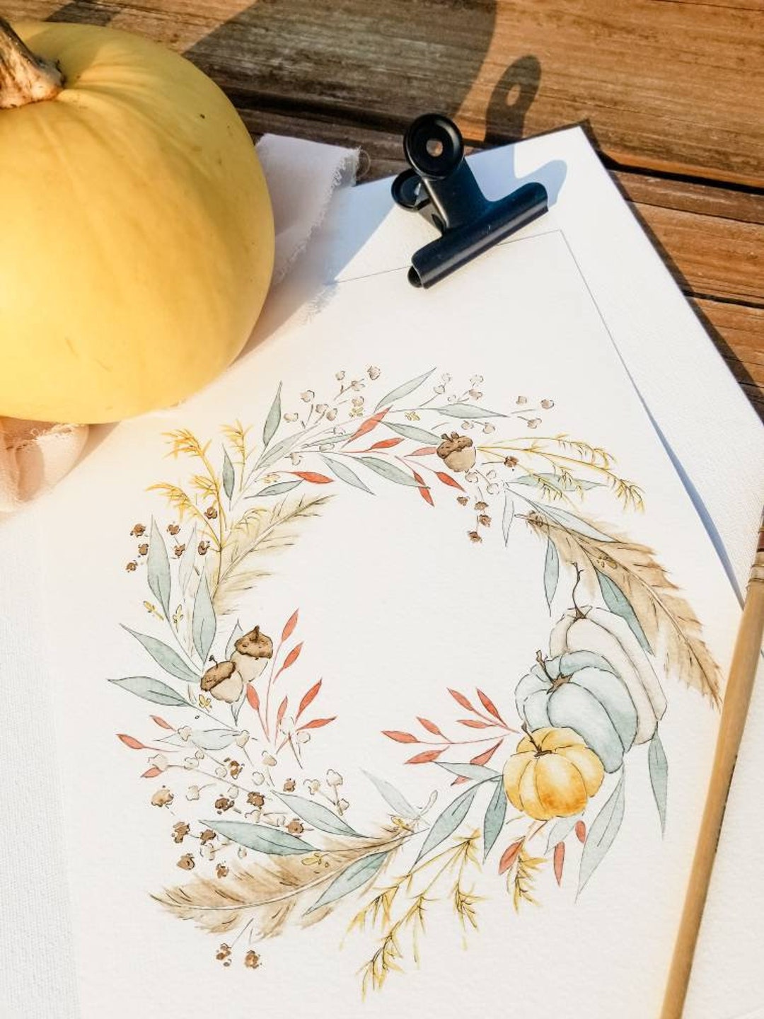 Fall, Fall Decor, Fall Wreath, Fall Watercolor, Customizable - Etsy