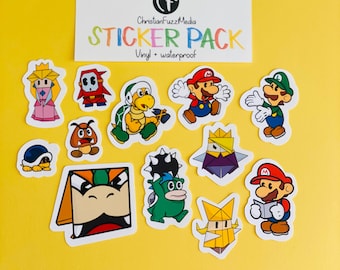 Set of 13 Super Mario Sticker Pack Power up Characters Vinyl - Etsy