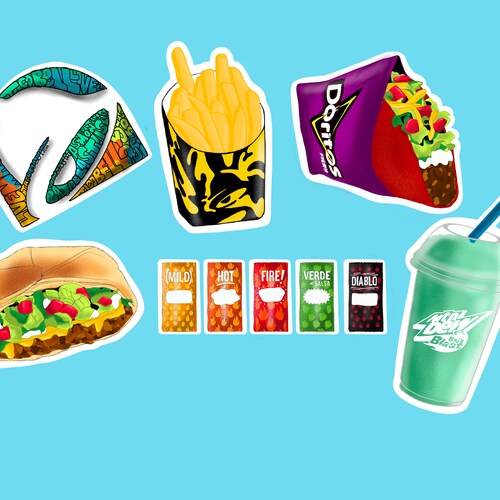 Taco Bell Sticker Pack Taco Bell Stickers Taco Bell Planner - Etsy