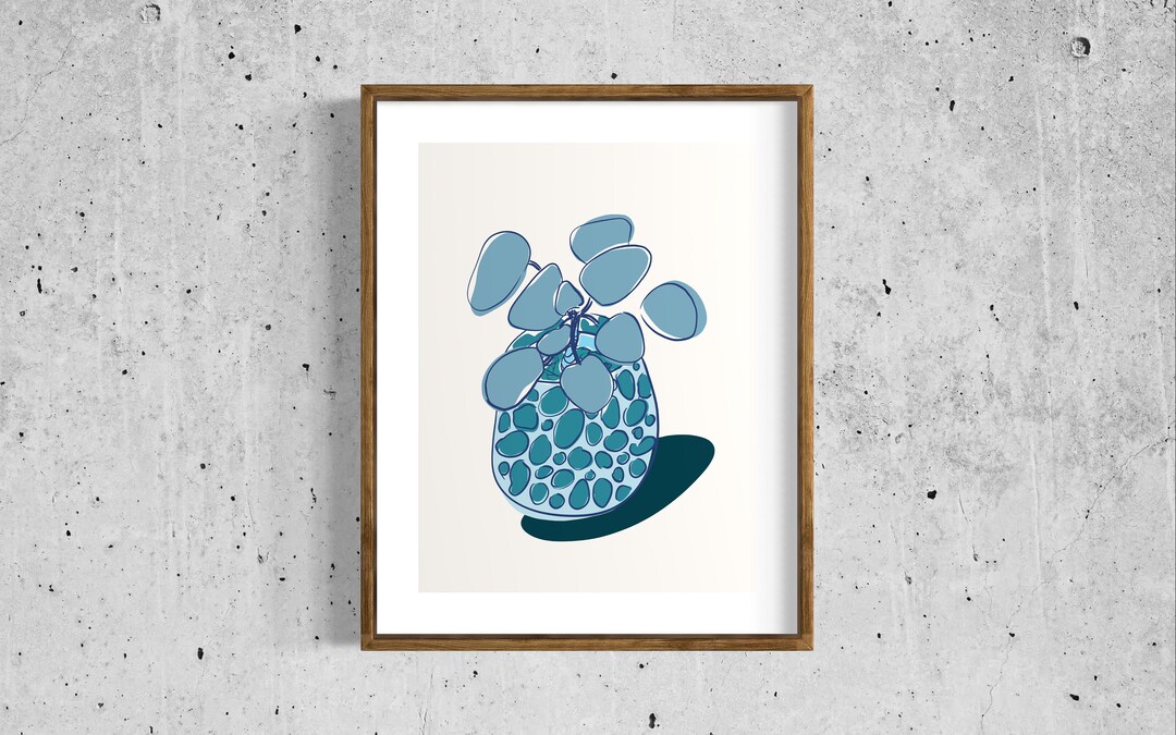 Minimalist Plant Drawing, Line Art, Handmade Botanical Drawing, Floral ...