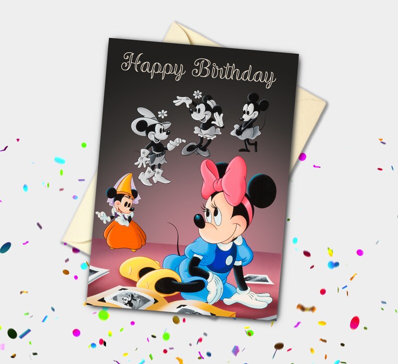 Minnie Mouse Through the Years Celebration Card - Etsy