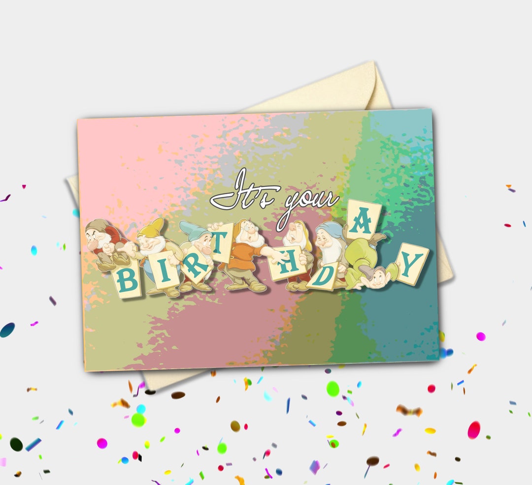 Seven Dwarfs "it's Your..." Birthday Celebration Card - Etsy