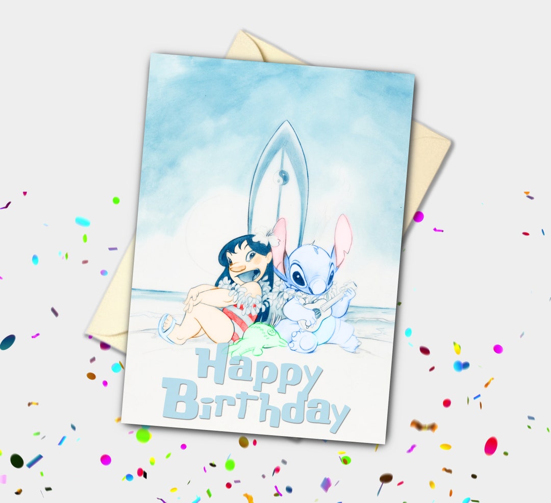 Lilo and Stitch Sketch Personalised Card - Etsy