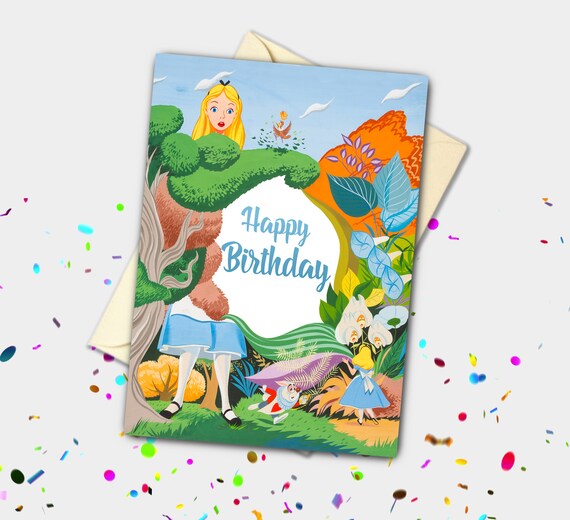 Alice in Wonderland 'giant Alice' Personalised Card - Etsy