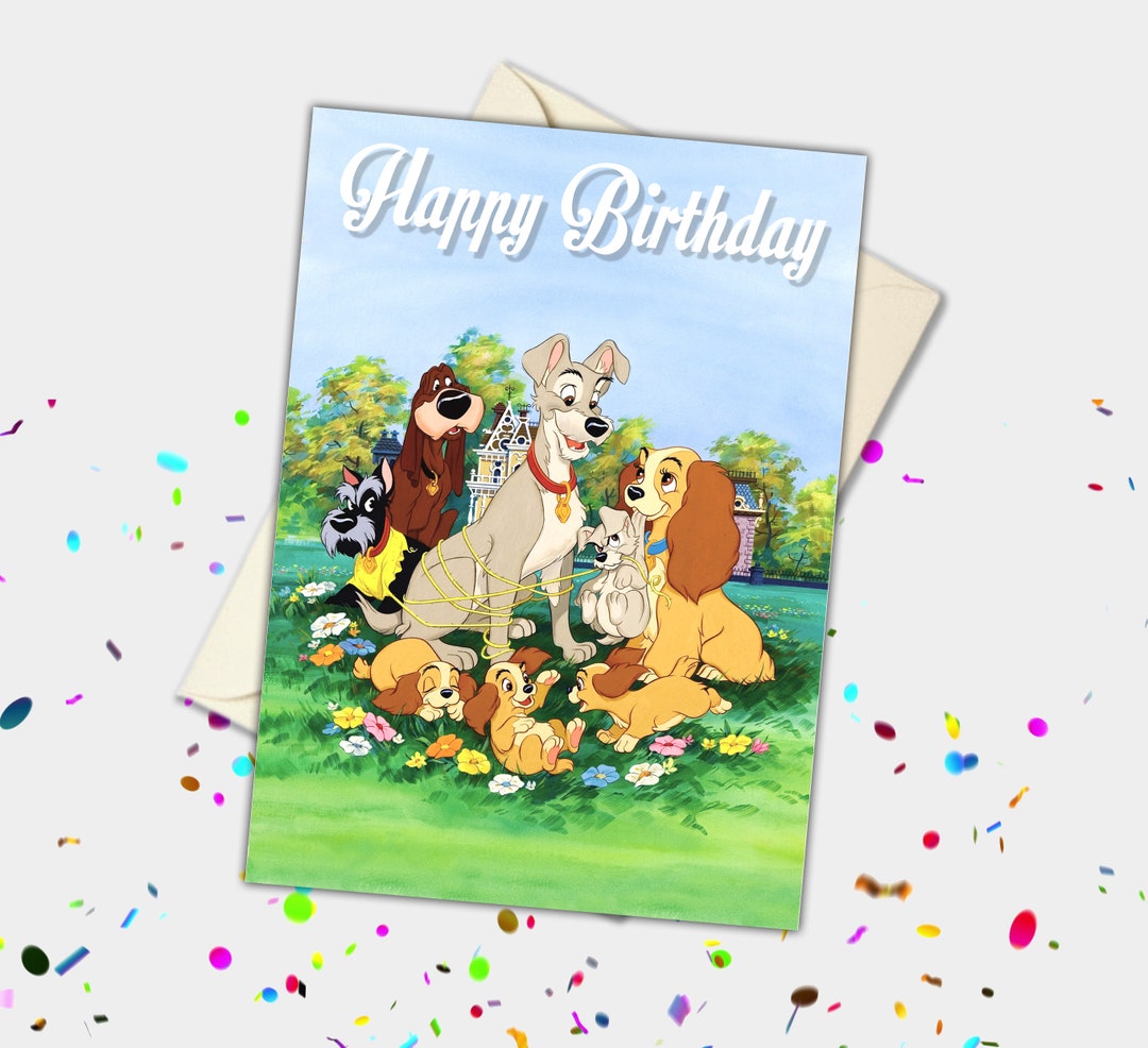 Lady and the Tramp Family Birthday Celebration Card - Etsy
